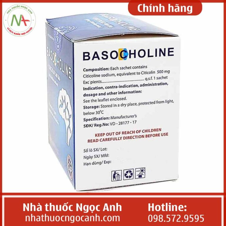 Thuốc Basocholine 500mg là thuốc gì, giá bao nhiêu, mua ở đâu
