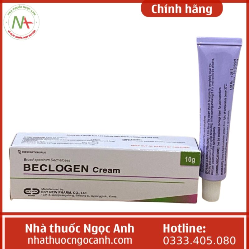 Thuốc Beclogen Cream 10g có trị mụn không, giá bao nhiêu, mua ở đâu