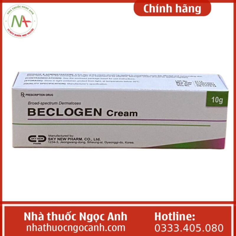Thuốc Beclogen Cream 10g có trị mụn không, giá bao nhiêu, mua ở đâu