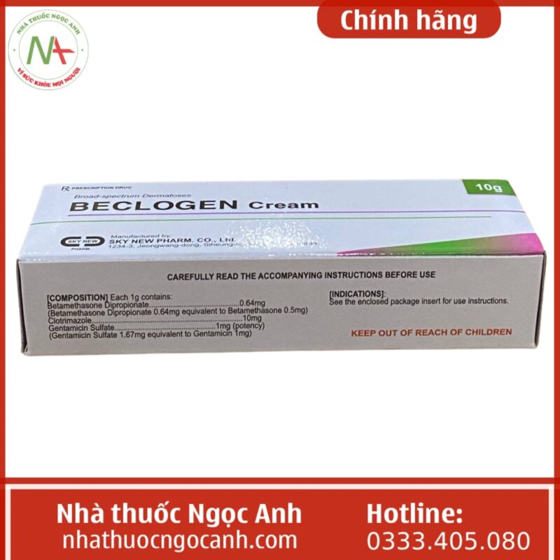 Thuốc Beclogen Cream 10g có trị mụn không, giá bao nhiêu, mua ở đâu