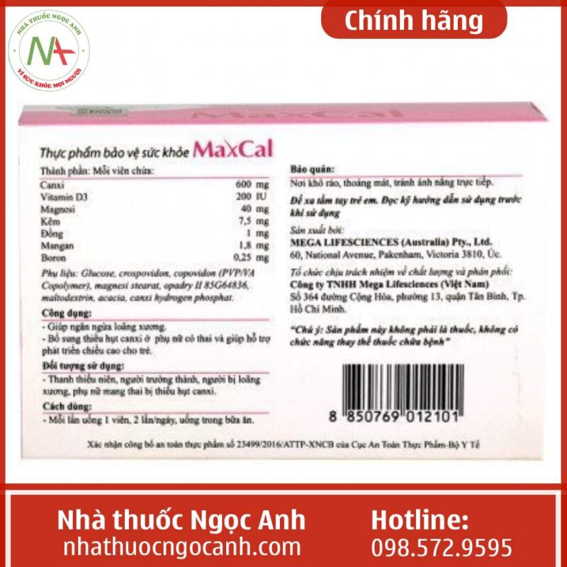 Canxi MaxCal Mega We Care là thuốc gì, giá bao nhiêu, mua ở đâu?