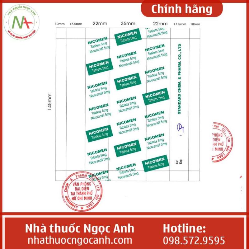 Thuốc Nicomen Tablets 5mg là thuốc gì, giá bao nhiêu, mua ở đâu
