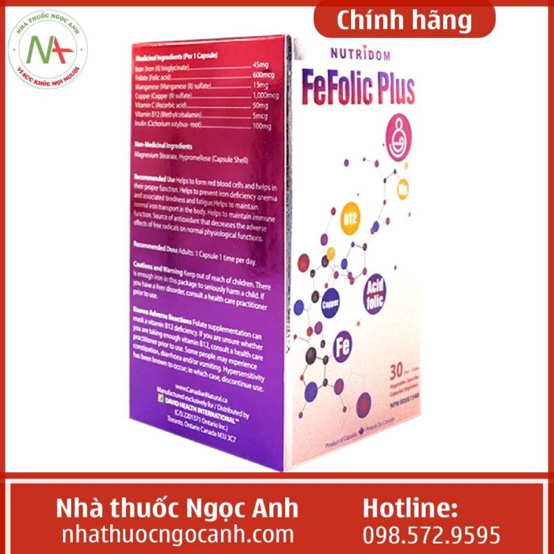 Nutridom Fefolic Plus là thuốc gì, cách sử dụng, mua ở đâu, giá bao nhiêu?