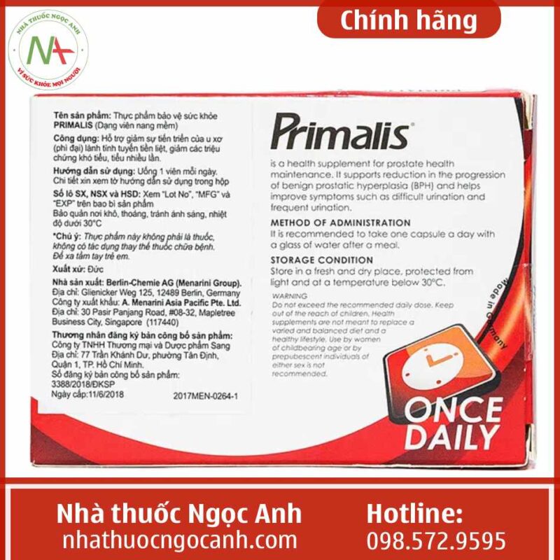 Thuốc Primalis là thuốc gì, thành phần, giá bao nhiêu, mua ở đâu?