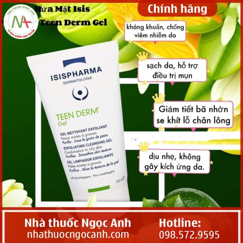 Sữa rửa mặt Isis Pharma Teen Derm Gel 150ml giá bao nhiêu, mua ở đâu?