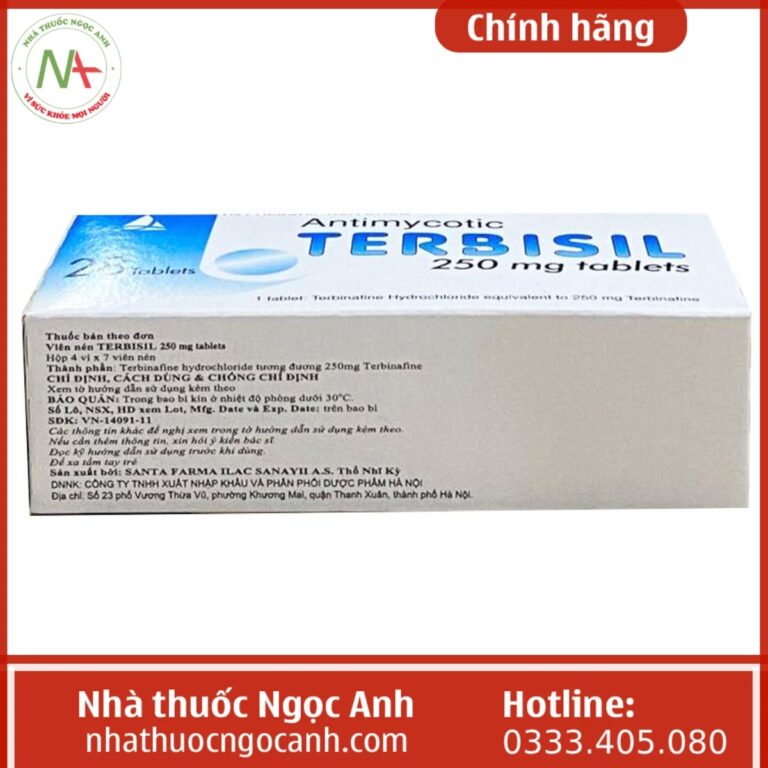 Thuốc Terbisil 250mg tablets Santa Farma giá bao nhiêu, mua ở đâu