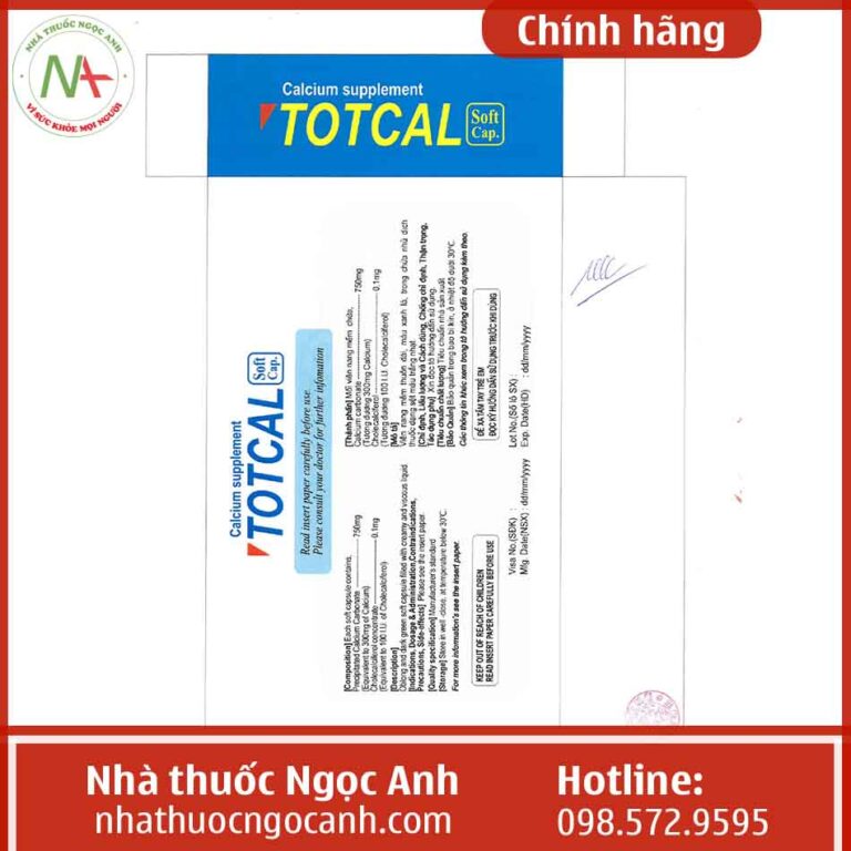 Thuốc Totcal Soft Cap. có tác dụng gì, giá bao nhiêu, mua ở đâu?