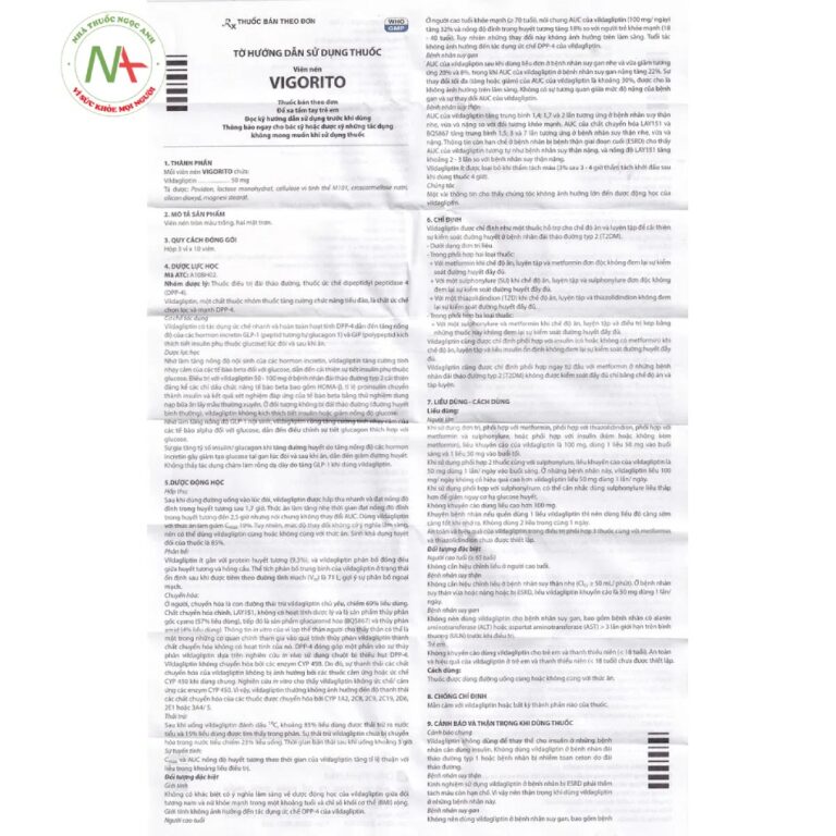 Thuốc Vigorito 50mg là thuốc gì, có tác dụng gì, giá bao nhiêu, mua ở đâu?