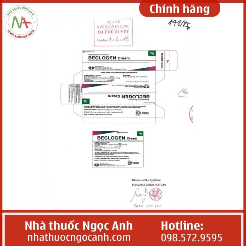 Thuốc Beclogen Cream 10g có trị mụn không, giá bao nhiêu, mua ở đâu