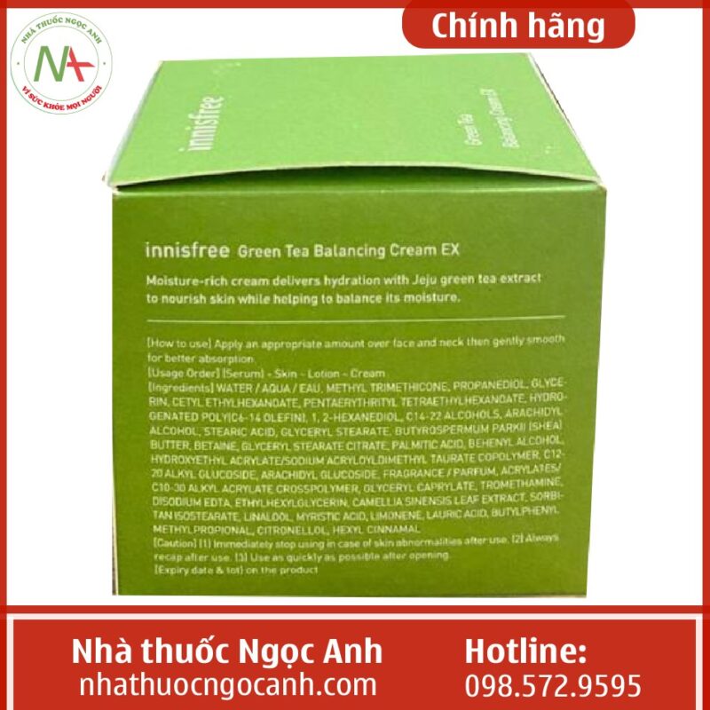 Innisfree Green Tea Balancing Cream EX là gì, giá bao nhiêu, mua ở đâu