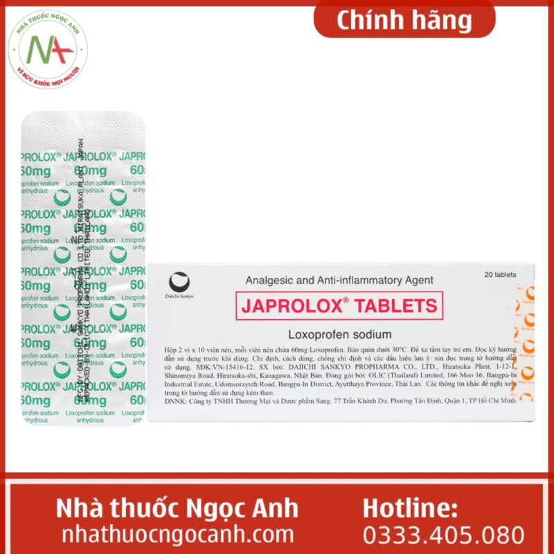 Thuốc Japrolox Tablets 60mg là thuốc gì, giá bao nhiêu, mua ở đâu