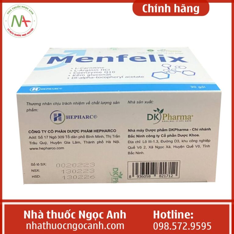 Menfelix là thuốc gì, cách dùng, có tốt không, giá bao nhiêu, mua ở đâu?