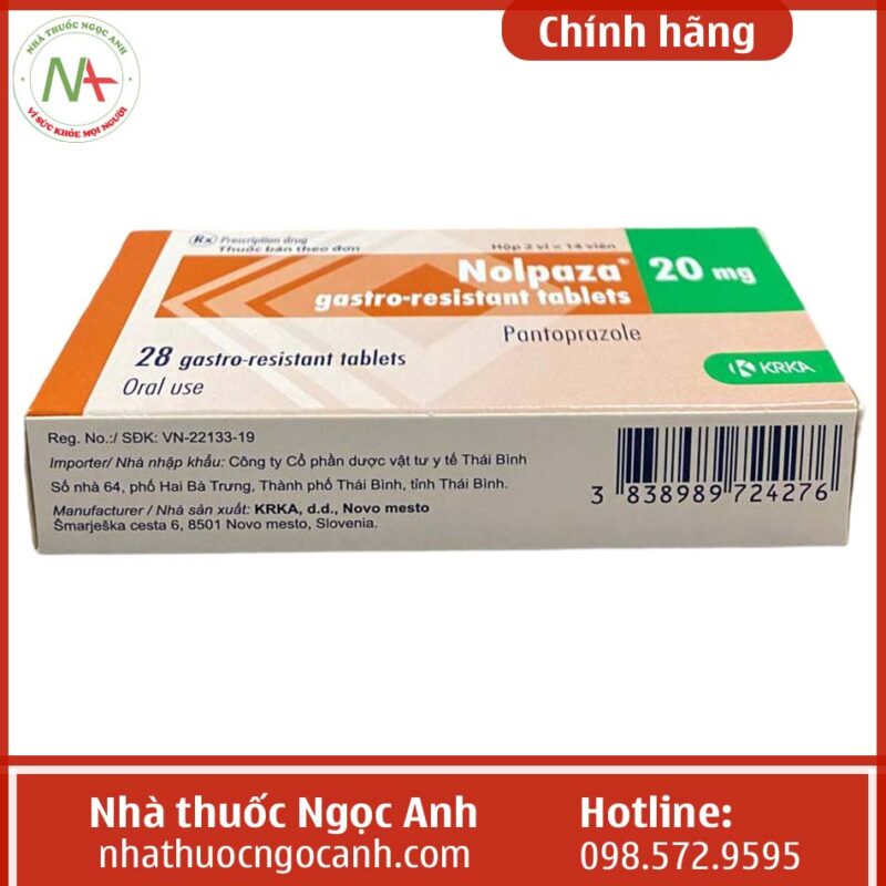 Thuốc Nolpaza 20mg là thuốc gì, cách dùng, giá bao nhiêu, mua ở đâu?