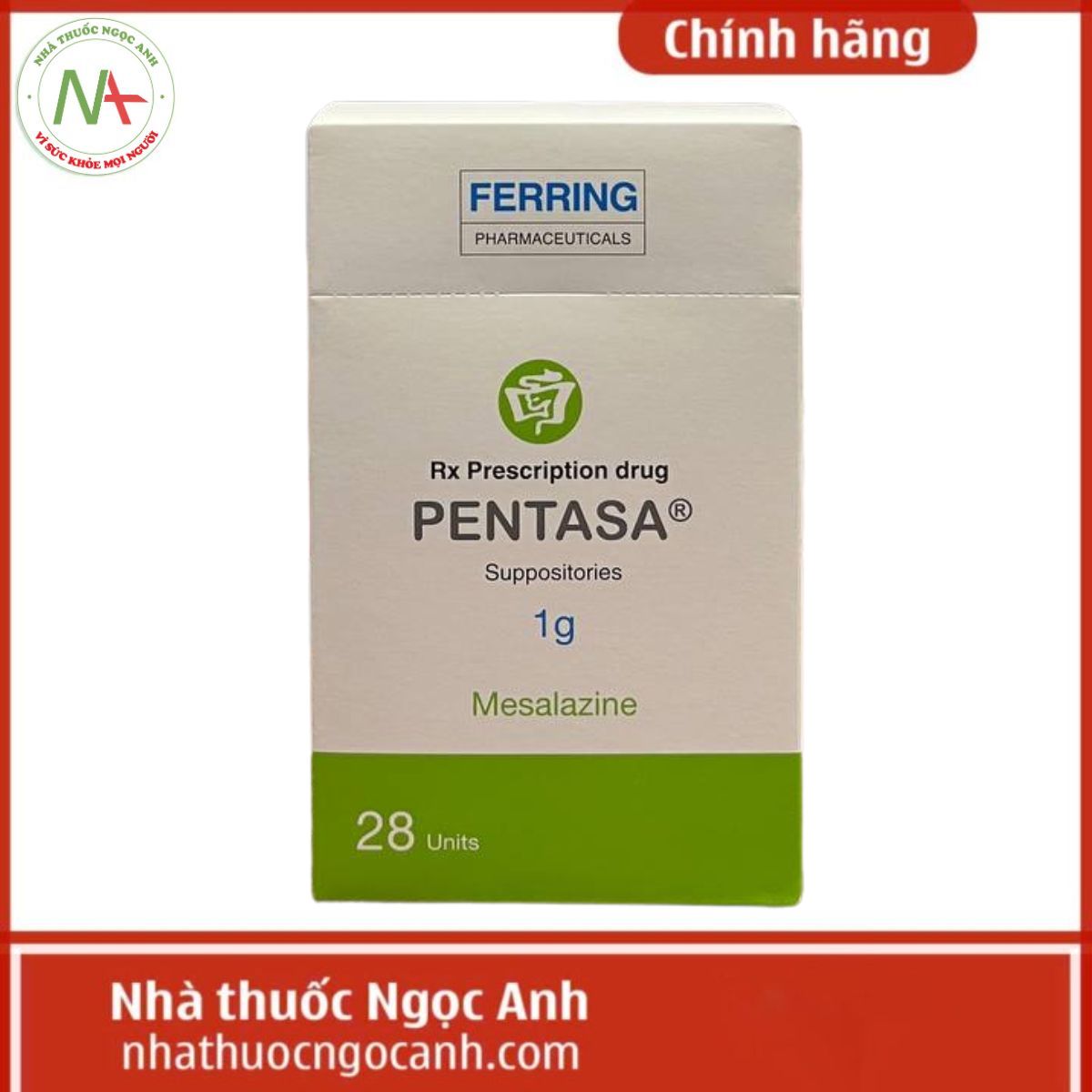 Thuốc Pentasa 1g viên đặt hậu môn có giá bao nhiêu, mua ở đâu?