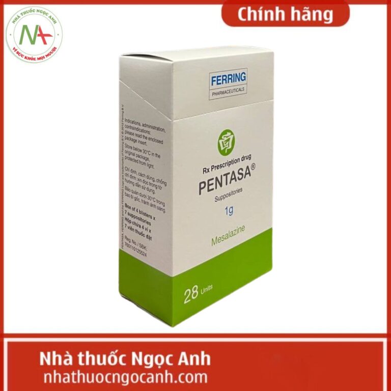 Thuốc Pentasa 1g viên đặt hậu môn có giá bao nhiêu, mua ở đâu?