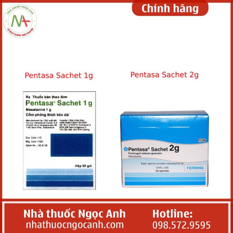 Thuốc Pentasa Sachet 1g cốm phóng thích kéo dài mua ở đâu, giá bao nhiêu?