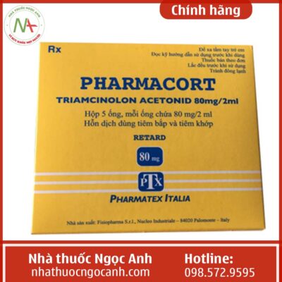 Thuốc tiêm sẹo lồi Pharmacort 80mg/2ml giá bao nhiêu, mua ở đâu