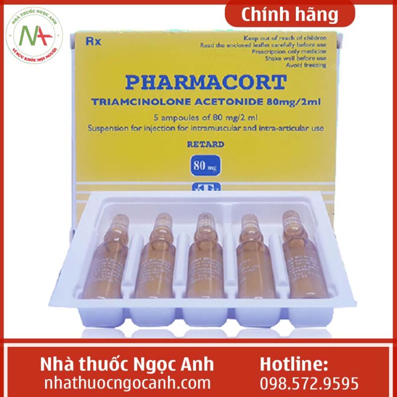 Thuốc tiêm sẹo lồi Pharmacort 80mg/2ml giá bao nhiêu, mua ở đâu