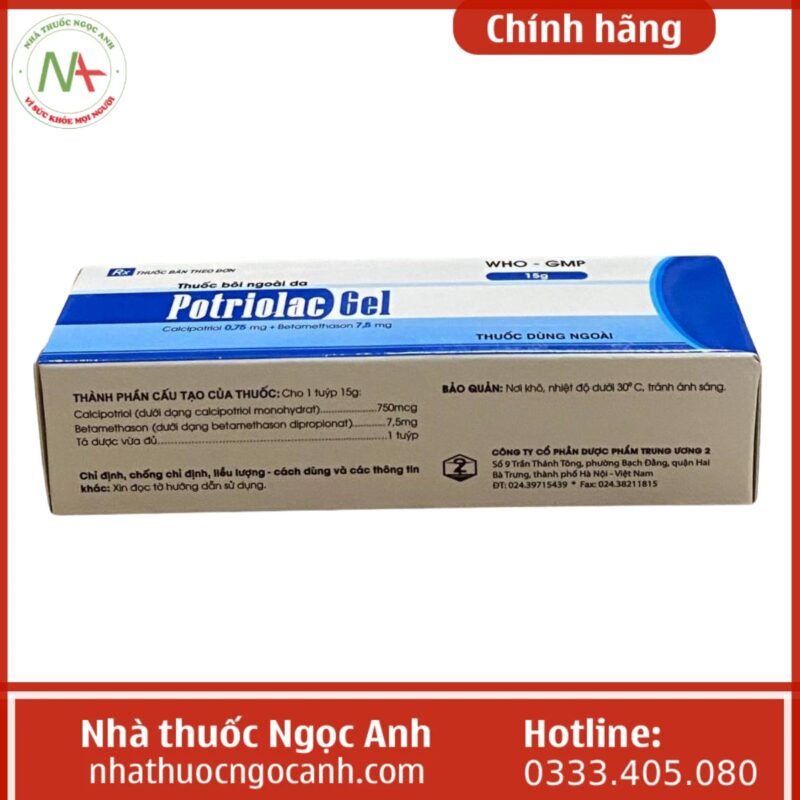 Thuốc Potriolac Gel 15g có tác dụng gì, mua ở đâu, giá bao nhiêu?