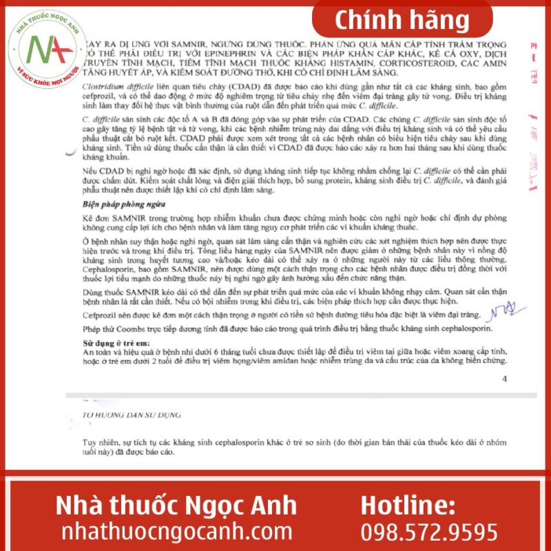 Thuốc Samnir 500mg: liều dùng, mua ở đâu, giá bao nhiêu?