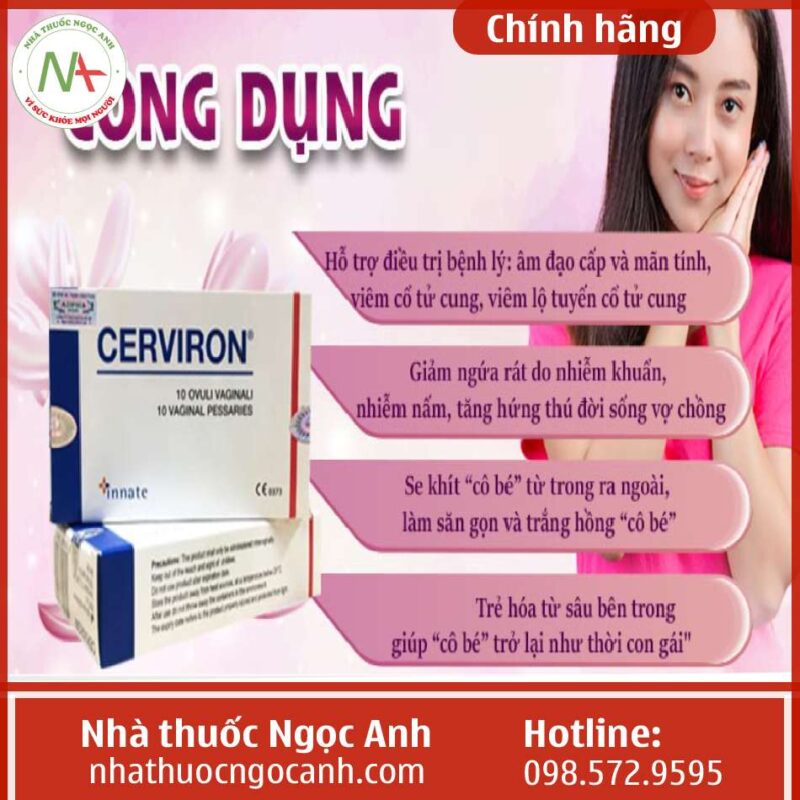 Thuốc Cerviron Innate viên đặt có tốt không, mua ở đâu, giá bao nhiêu?