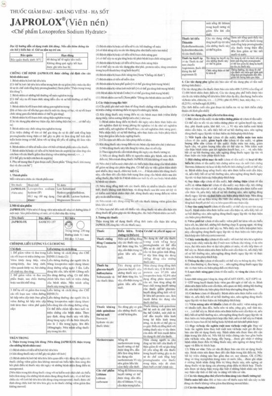 Thuốc Japrolox Tablets 60mg là thuốc gì, giá bao nhiêu, mua ở đâu