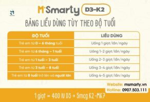 M'Smarty Vitamin D3K2 là thuốc gì, giá bao nhiêu, mua ở đâu?