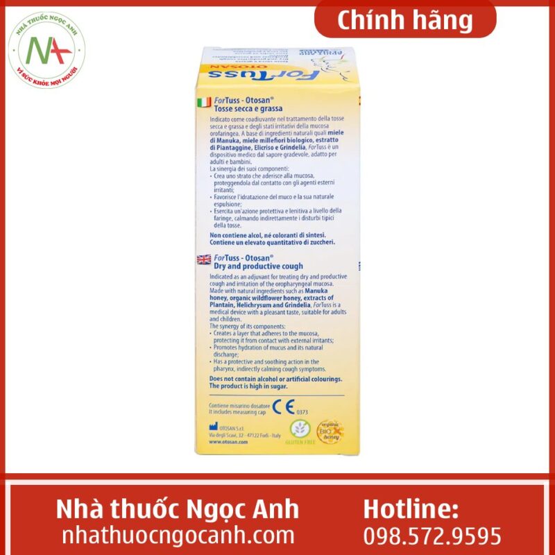 Thuốc ho Fortuss Otosan Cough Syrup 180ml giá bao nhiêu, mua ở đâu
