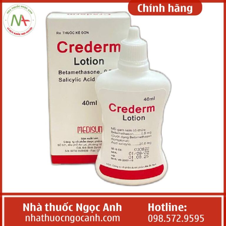 Thuốc Crederm Lotion 40ml cách sử dụng, giá bao nhiêu, mua ở đâu