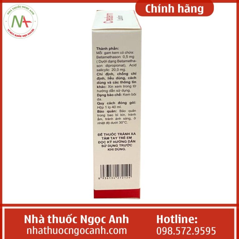 Thuốc Crederm Lotion 40ml cách sử dụng, giá bao nhiêu, mua ở đâu