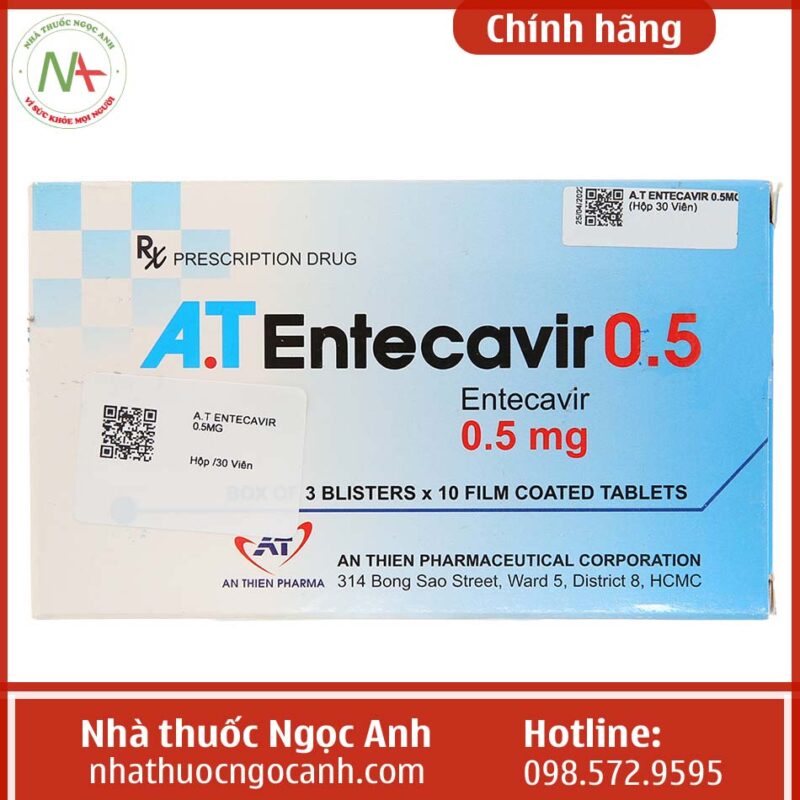 Thuốc A.T Entecavir 0.5 mg là thuốc gì, giá bao nhiêu, mua ở đâu?