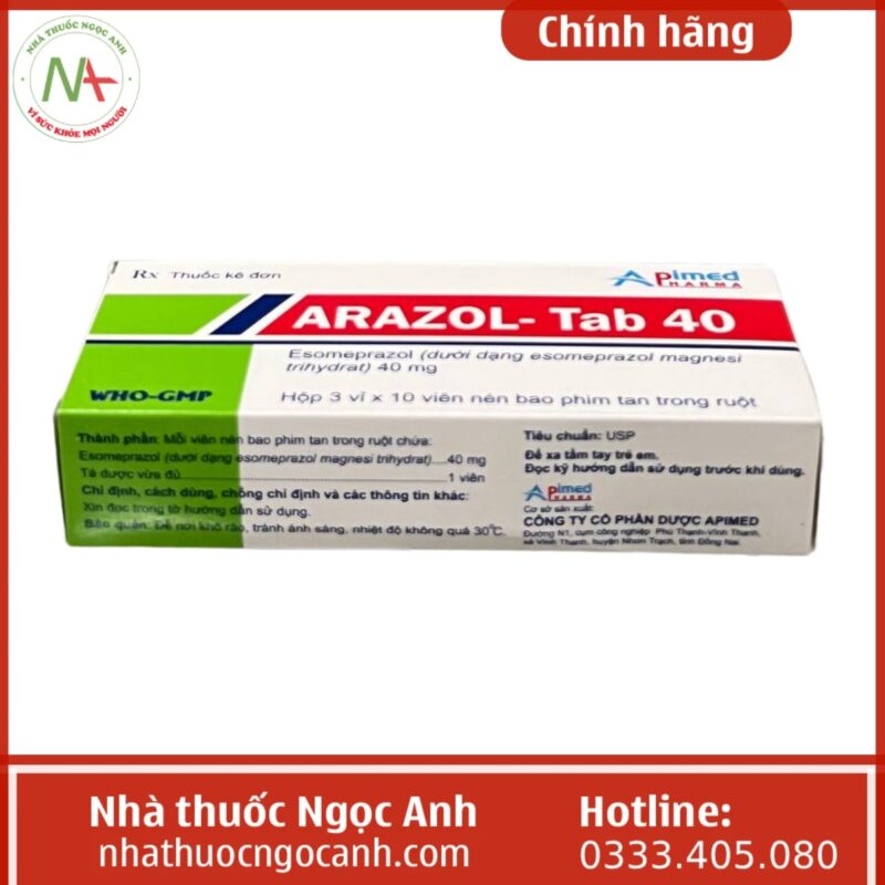 Thuốc Arazol-Tab 40 là thuốc gì, có tác dụng gì, giá bao nhiêu, mua ở đâu?