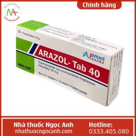 Thuốc Arazol-Tab 40 là thuốc gì, có tác dụng gì, giá bao nhiêu, mua ở đâu?
