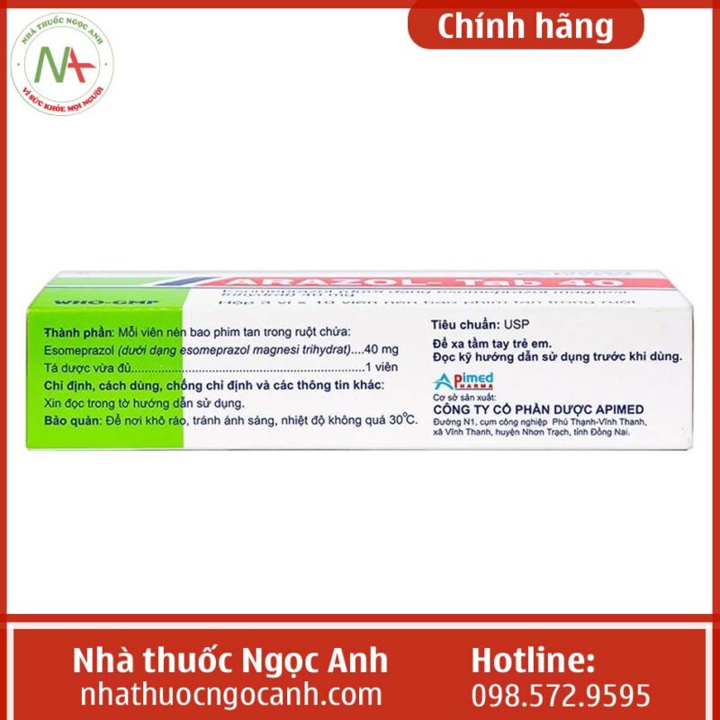 Thuốc Arazol-Tab 40 có tác dụng gì, giá bao nhiêu, mua ở đâu?