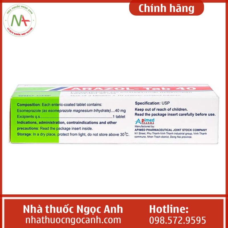 Thuốc Arazol-Tab 40 có tác dụng gì, giá bao nhiêu, mua ở đâu?