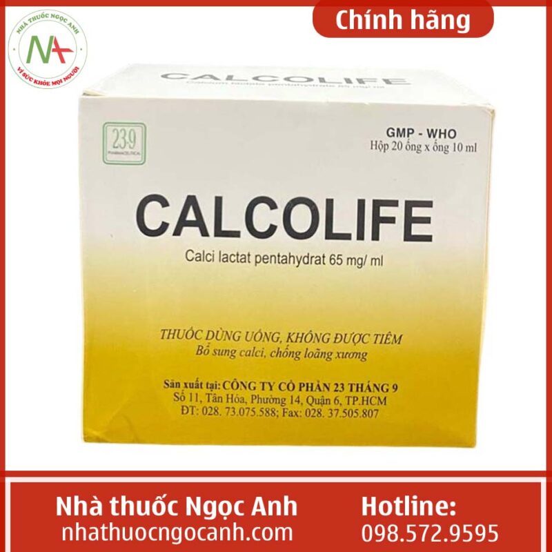Thuốc Calcolife ống 10ml là thuốc gì, giá bao nhiêu, mua ở đâu?