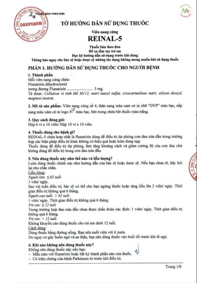 Thuốc Reinal-5 là thuốc gì, tác dụng gì, giá bao nhiêu, mua ở đâu?