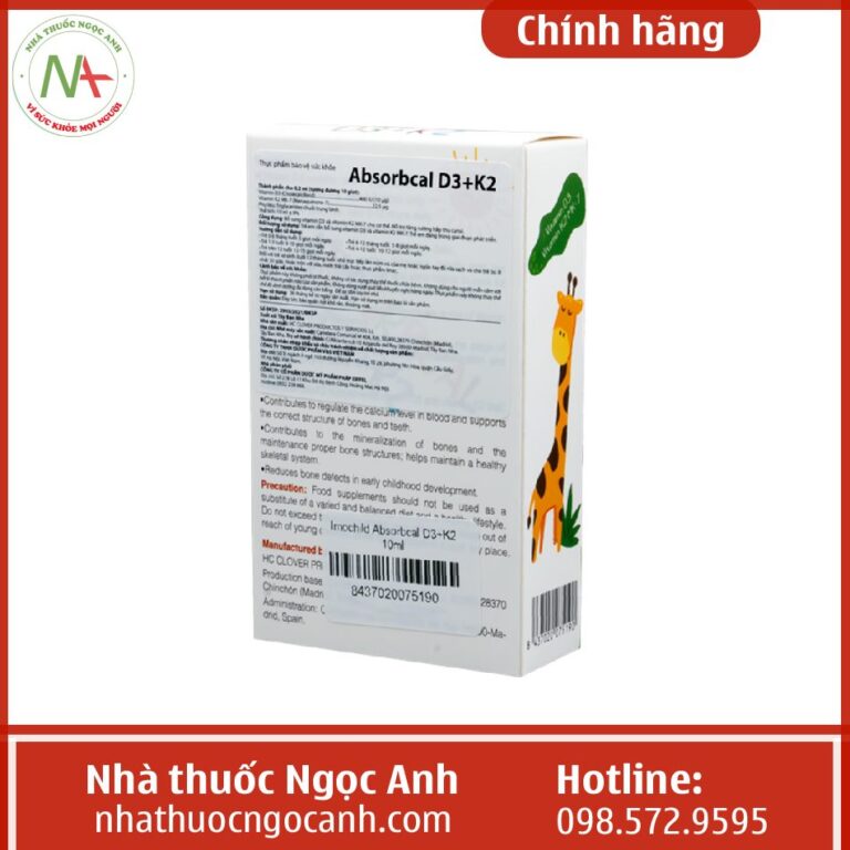 Thuốc Absorbcal D3+K2 Imochild là thuốc gì, giá bao nhiêu, mua ở đâu?