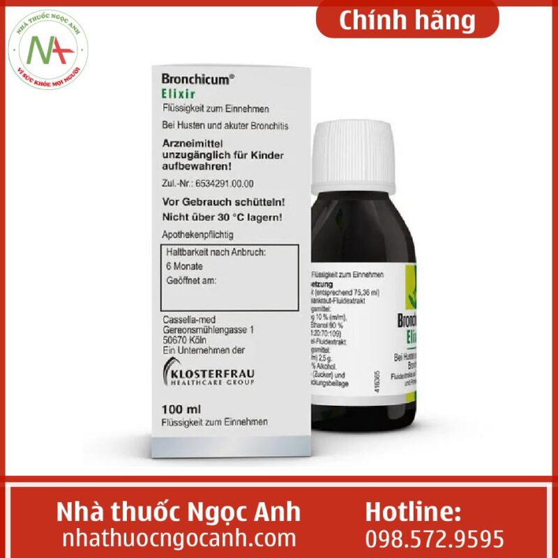 Thuốc ho Bronchicum Elixir cách dùng, review, giá bao nhiêu, mua ở đâu?