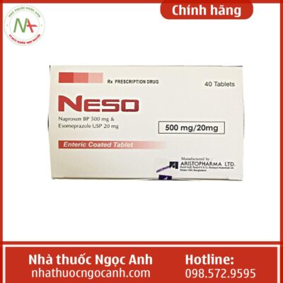 Thuốc Neso 500mg/20mg là thuốc gì, giá bao nhiêu, mua ở đâu?