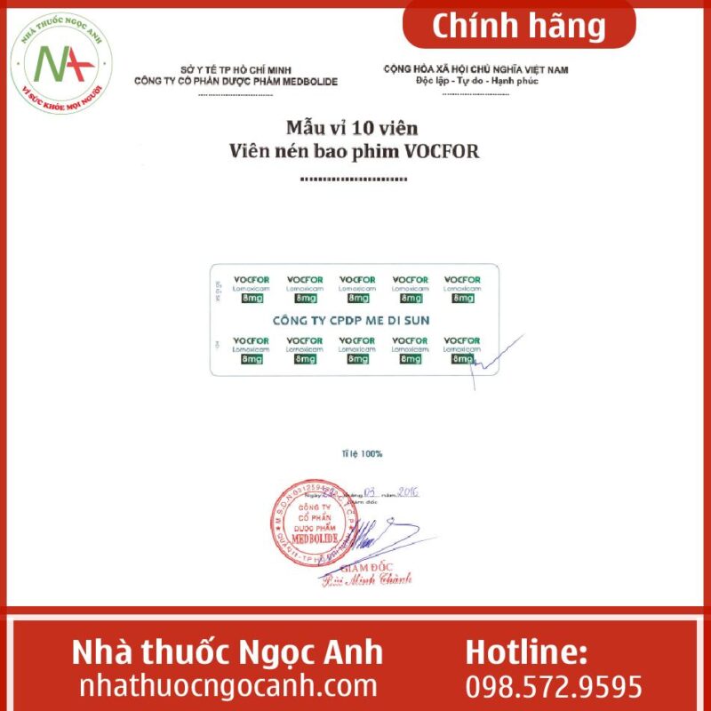 Thuốc Vocfor 8mg là thuốc gì, có tác dụng gì, mua ở đâu, giá bao nhiêu?
