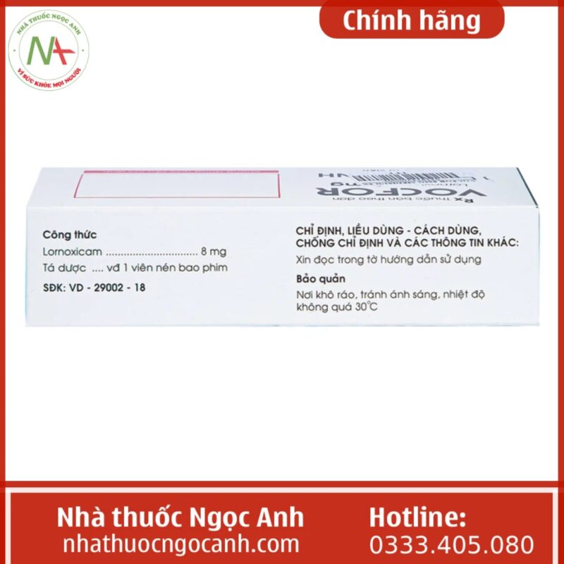 Thuốc Vocfor 8mg là thuốc gì, có tác dụng gì, mua ở đâu, giá bao nhiêu?