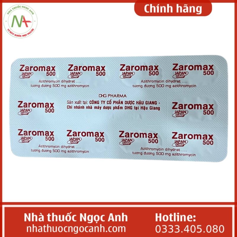 Zaromax 500 là thuốc gì? Công dụng, cách dùng và lưu ý
