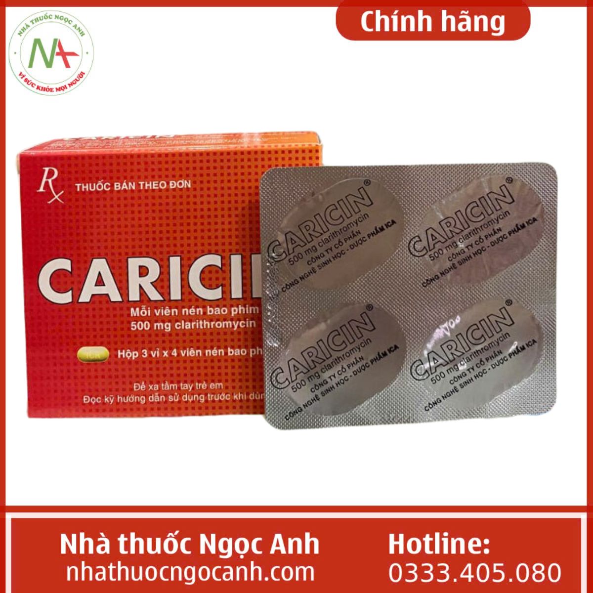 Thuốc Caricin 500mg là thuốc gì, có tác dụng gì, giá bao nhiêu, mua ở đâu?