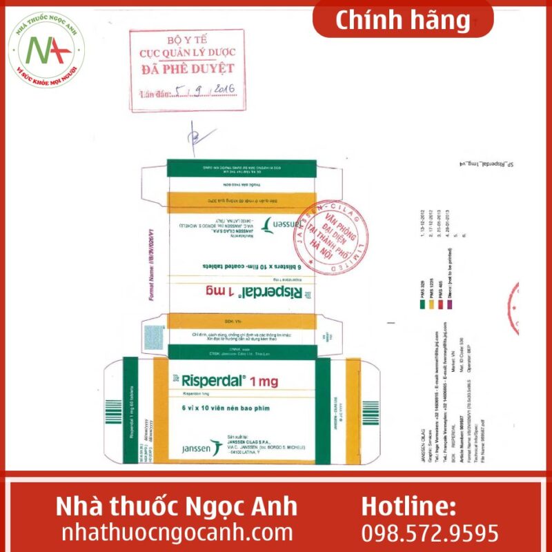 Thuốc Risperdal 1mg (hộp 6 vỉ x 10 viên) giá bao nhiêu, mua ở đâu