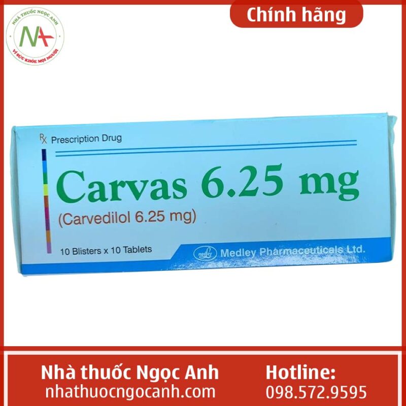 Thuốc Carvas 6.25mg có tác dụng gì, giá bao nhiêu, mua ở đâu?