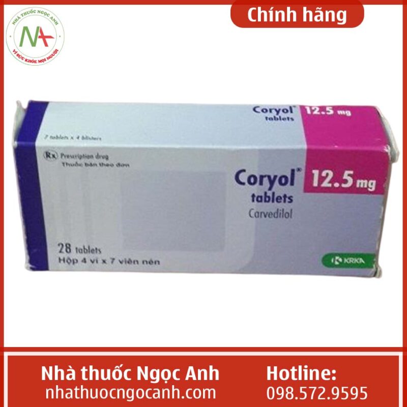 Thuốc Coryol 12.5mg tablets là thuốc gì, giá bao nhiêu, mua ở đâu