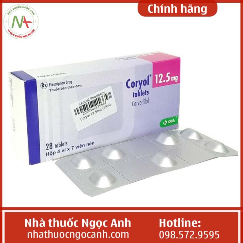 Thuốc Coryol 12.5mg tablets là thuốc gì, giá bao nhiêu, mua ở đâu