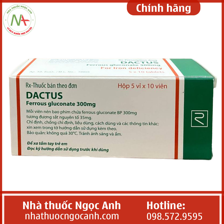Thuốc Dactus 300mg là thuốc gì, có tác dụng gì, giá bao nhiêu, mua ở đâu?