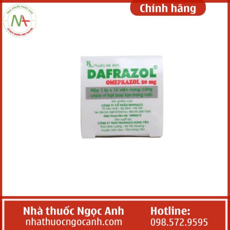 Thuốc Dafrazol 20mg uống trước hay sau ăn, giá bao nhiêu, mua ở đâu